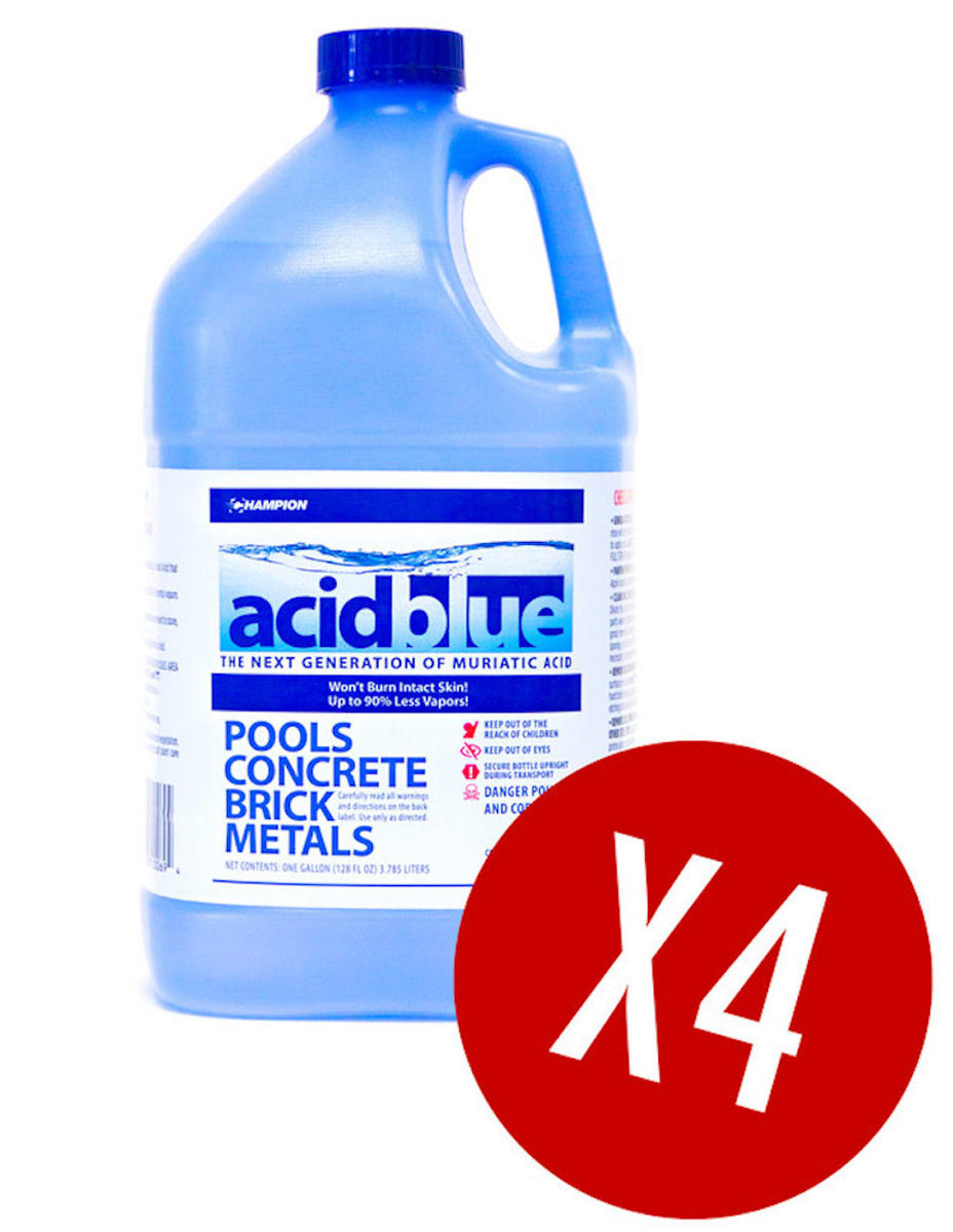 Acid Blue | Buffered, Low-Fume - Case (4 Gallons) – BulkChlorine.com